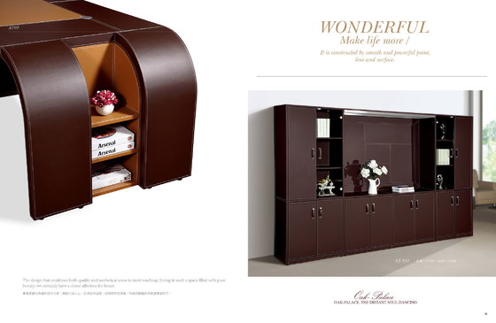 luxury office executive leather table furniture/luxury leather office executive desk supplier