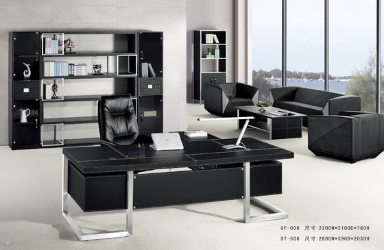 luxury modern office manager leather table/luxury modern office leather desk furniture supplier