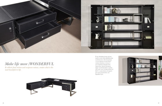 luxury modern office manager leather table/luxury modern office leather desk furniture supplier