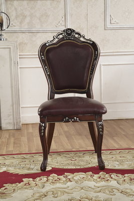 luxury dark color French style wood dining chair furniture supplier