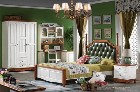 luxury teenagers 1.5m solid wood bed room set furniture supplier