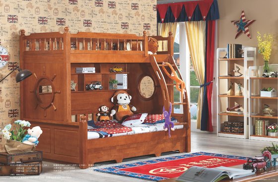 solid wood bunk bed with pulled bed supplier