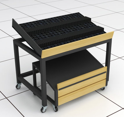 movable wood supermarket vegetables display shelf supplier