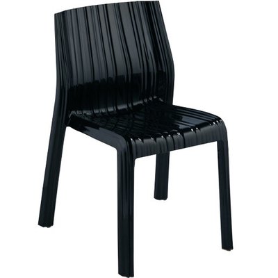 plastic transparent purple Frilly Chair LeisureMod Denville Transparent Black Modern Dining Chair supplier