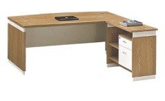 modern wooden L type office manager table Foshan furniture in warehouse supplier