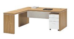 modern wood office manager L type table Foshan furniture in stock supplier