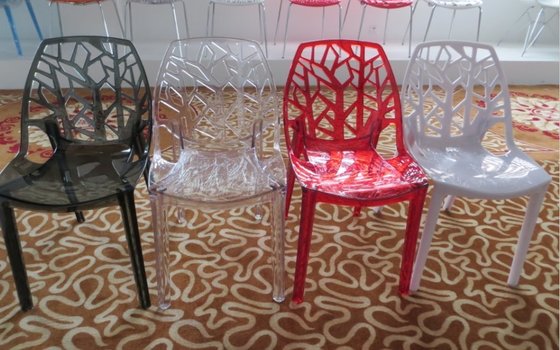 plastic outdoor forest tree chair/transparent tree chair/LeisureMod Modern Flora Transparent Black Plastic Dining Chair supplier