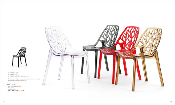 plastic outdoor forest tree chair/transparent tree chair/LeisureMod Modern Flora Transparent Black Plastic Dining Chair supplier