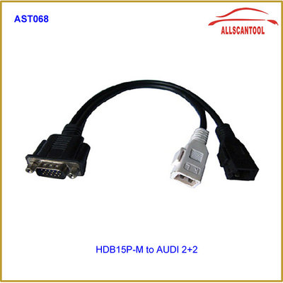 12V Auto Diagnostic Cables Audi 2x2 to DB15 Adapter black and white cable