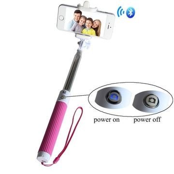 Bluetooth Shutter Button Handheld Selfie Stick , monopod self timer