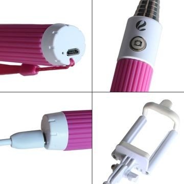 Bluetooth Shutter Button Handheld Selfie Stick , monopod self timer