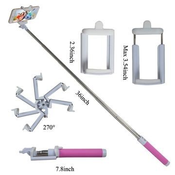 Bluetooth Shutter Button Handheld Selfie Stick , monopod self timer