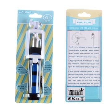 Red / Yellow / blue Handheld bluetooth selfie pole For IPhone IOS Take Photo