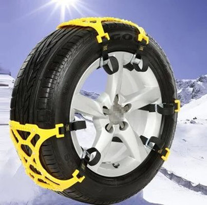 6PC New Simple Composite Material Yellow Truck Car Snow Chain Tire Chain Anti-skid Belt Fast And Convenient