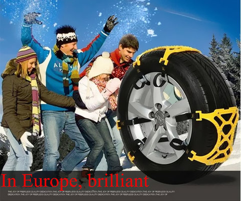 6PC New Simple Composite Material Yellow Truck Car Snow Chain Tire Chain Anti-skid Belt Fast And Convenient