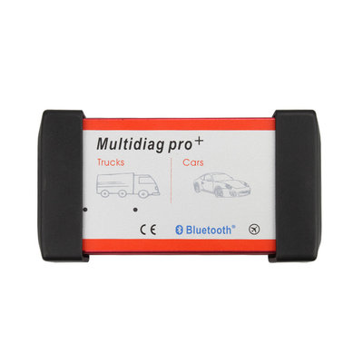 Metal Red V2014.01 Bluetooth Multidiag Pro+ Auto Diagnostic Scanner for Cars / Trucks OBD2 4GB TF Card
