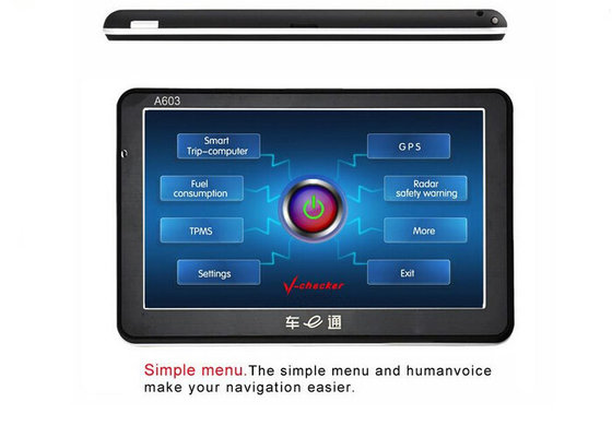 Multifunctional Obd2 Trip Computer for Car with GPS V-checker A603 7.0 Inch TFT LCD