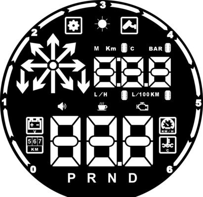 Universal Car HUD Head Up Display OBDII KMH / MPH Overspeed  Alarm
