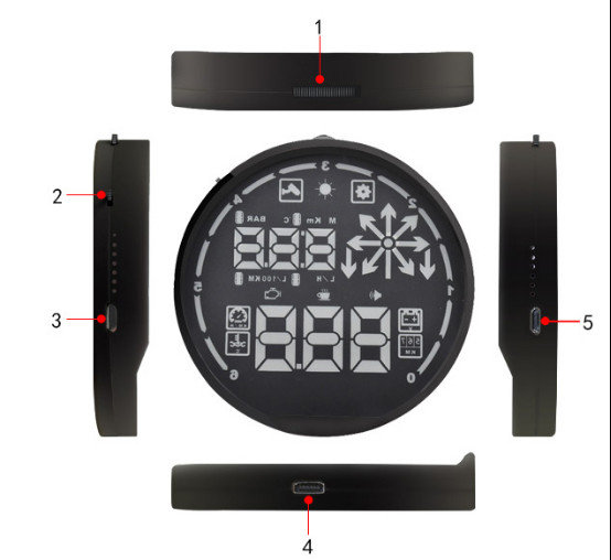 Universal Car Diagnostic Computer HUD Head Up Display OBDII KMH / MPH Overspeed Alarm