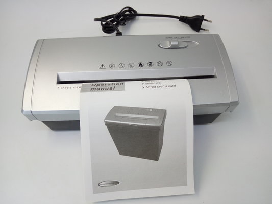 Silver Mini Office Paper Shredder Overheat Protection Paper Shredding Machine supplier