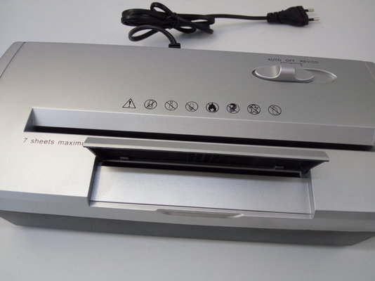 Silver Mini Office Paper Shredder Overheat Protection Paper Shredding Machine supplier