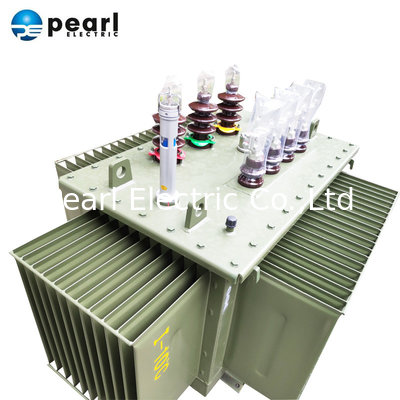11-35 KV Oil Immersion Transformer , Oil Filled Power Transformer With Oil Thermometer