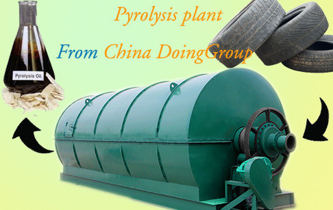 Pyrolysis plant convert waste tire to  oil