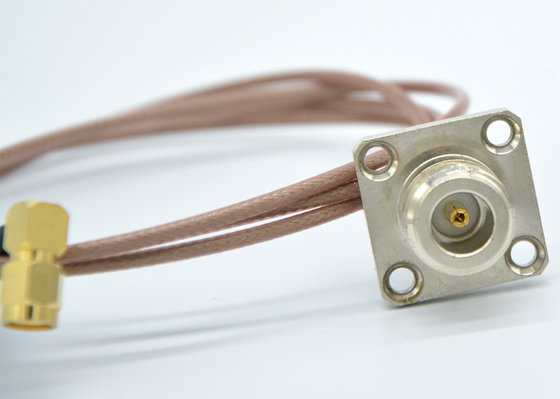 RG316 Assembly RF Cable , Straight Male To N Female SMA Flange Connector