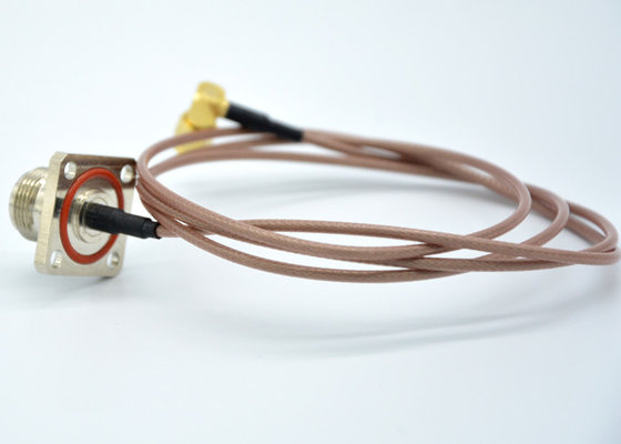 RG316 Assembly RF Cable , Straight Male To N Female SMA Flange Connector