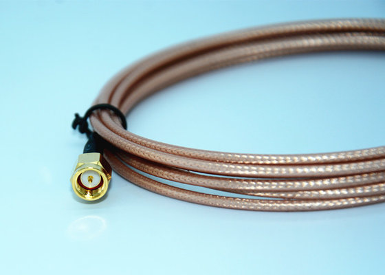 Plastic Insulator RF Cable SMA Cable Assembly Male To Female Copper Braid