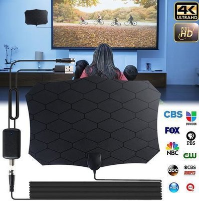 Long Range TV Antenna Fish Texture 1080P 4K Free HDTV UHF VHF
