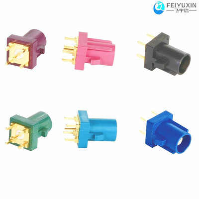 FAKRA Coaxial PCB RF Connector Male Female Brass Body Material Customized Length