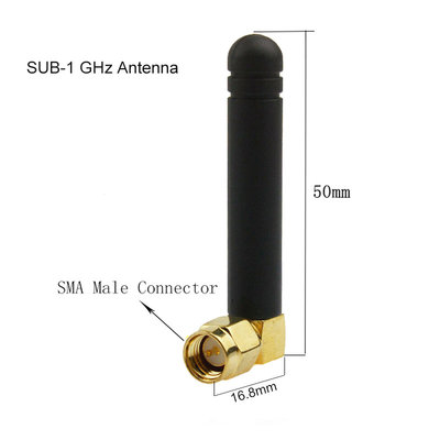 SUB-1 GHz Wireless GSM Stubby Whip Antenna R/A SMA Plug 433MHz 868MHz 915MHz