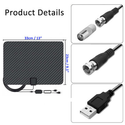 4K HD 1080p VHF UHF 25dBi 862MHz 100 Miles HDTV Antenna