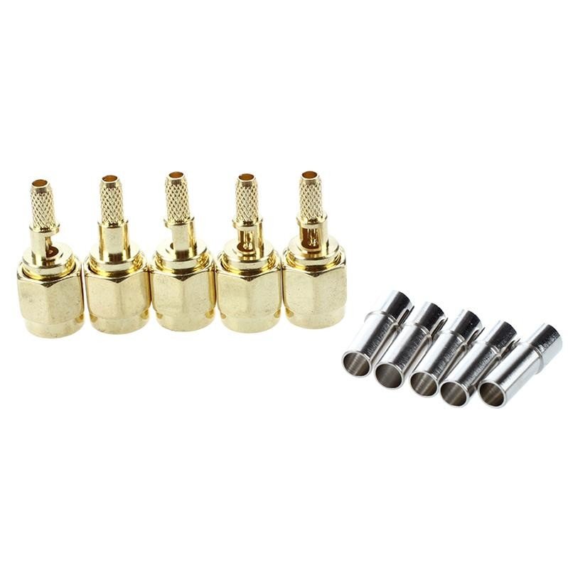 SMA Rf Coax Connector Male Straight Crimp Rg188 Rg316 50ohm Impedance