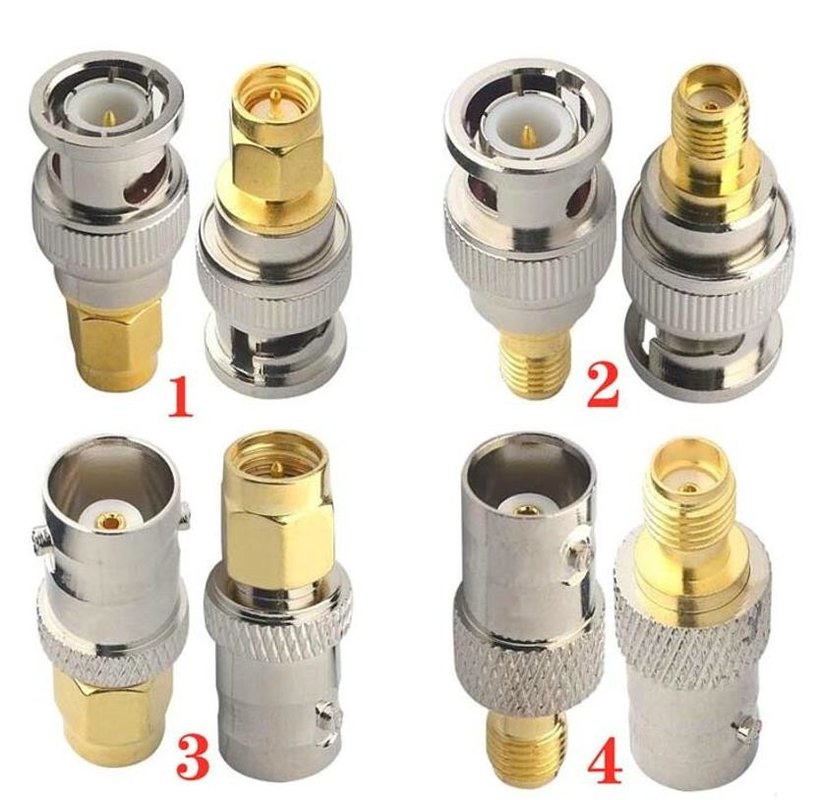 Jack Nickel Plating RF Connector , SMA Straight Connector BNC BNC Plug Male