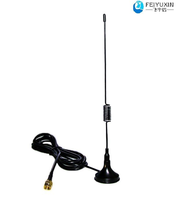 Gain 2dBi 4G LTE Antenna SMA Connector Sucker Post Type Magnetic Rubber Base