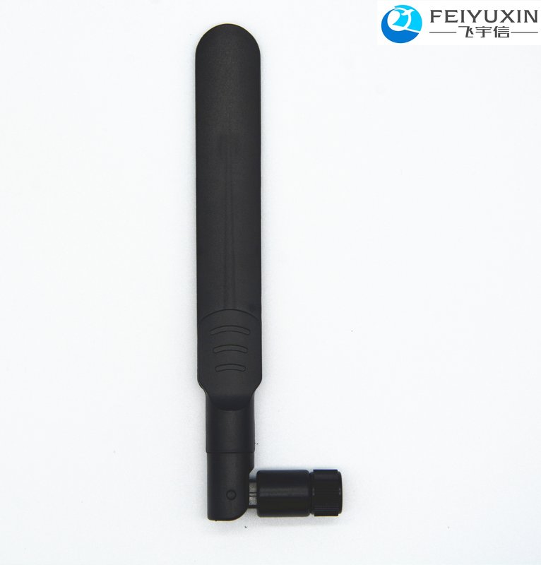 LTE 4G 2dBi Dual Band Antenna Fan Shaped Rubber Black Color SMA Connector