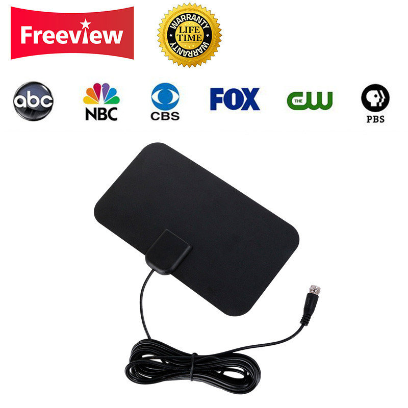 Indoor 1.5 VSWR 25dBi 80 Miles Amplified TV Antenna
