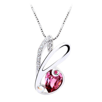Ref No.: 105022 Bud Rabbit birthstone heart necklace gemstone jewellery australia black crystal jewelry