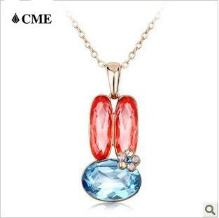 Ref No.: 105055 Charming Crystal Rabbit  jewellery necklaces heart shaped jewelry