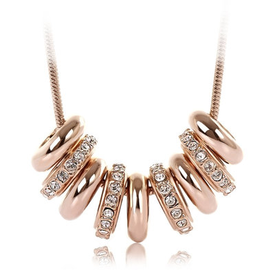 Ref No.: 105075 Rotating dance gold necklace for women jewellery crystal jewelry at wholesale