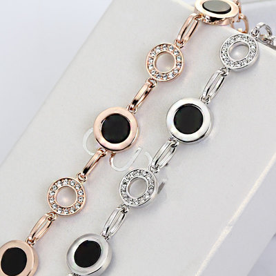 Ref No.: 205027  Black white Matching birthstone bracelets for mothers costume jewellery wholesalers costume jewelry