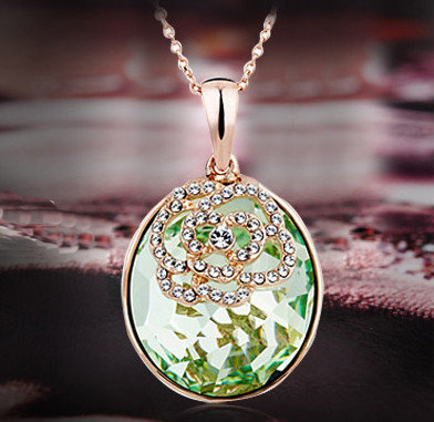 Ref No.: 105012 Ocean of Love birthstone necklaces for moms shrieking violet flower jewellery double heart jewelry