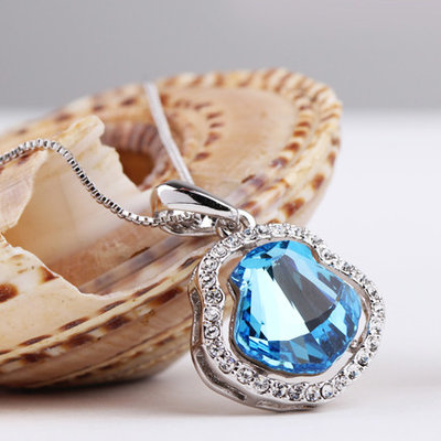 Ref No.: 105003 Blue Love birthstone mothers necklace women jewellery prices wholesale jewelry