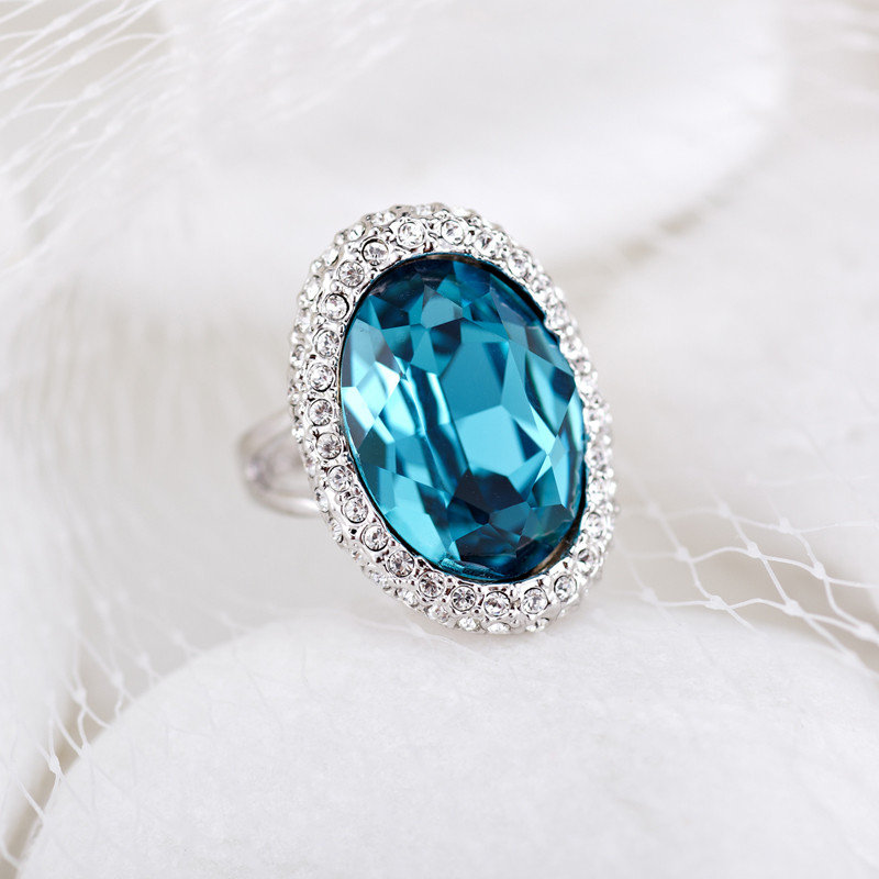 Ref No.: 505008 Color blue ocean elements swaroski rings latest wholesale fashion kahn jewelry