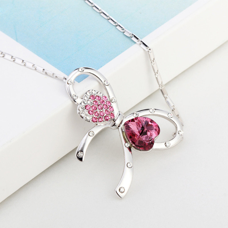 Ref No.: 107003 Shoulders butterfly heart to heart necklace jewellery wholesalers online jewelry rings