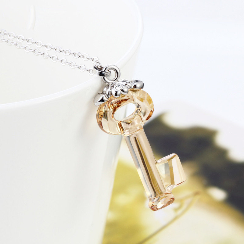 107008 Love Heart Key Necklace accessories pendant for women in prouds jewellers online store shopping with SW crystals