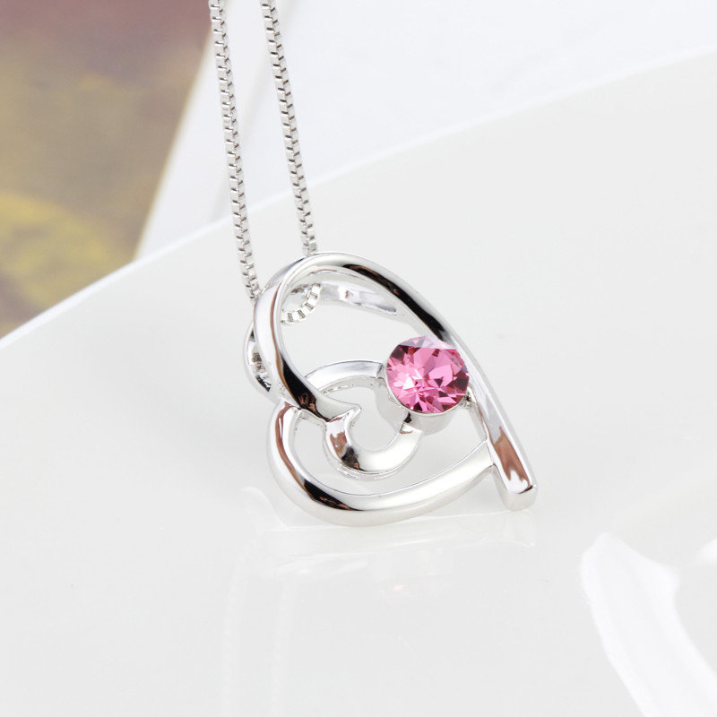 Ref No.: 107017 Dual Hearts cleave november birthstone necklace jewellery online australia sale jewelry flower bouquets
