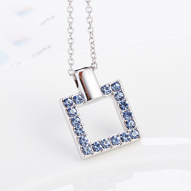 Ref No.: 107023 Glass grid simple chain necklace jewellery wholesale online jewelry flowers